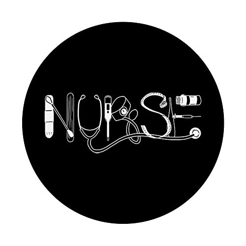 Nurse Typography Retro Healthcare Items Tools Nursing Gift PopSockets PopGrip: Swappable Grip for Phones & Tablets