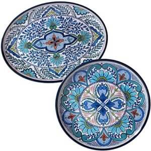 cerified international talavera 2-piece melamine platter, set, multicolored