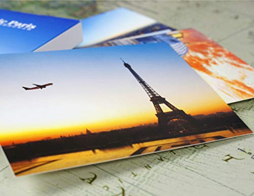 Travel postcards,Set of 30 Post cards variety pack depicting from Around the World Famous Travel Sites,Assorted Postcards Bulk, 4 x 6 -Paris