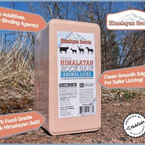 Himalayan Secrets 8.8LB (4KG) Compressed Pink Himalayan Salt Animal Lick Brick for Livestock and Wildlife - 100% Pure & Natural Feed Salt - 84 Natural Minerals and Trace Elements