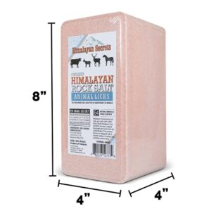 Himalayan Secrets 8.8LB (4KG) Compressed Pink Himalayan Salt Animal Lick Brick for Livestock and Wildlife - 100% Pure & Natural Feed Salt - 84 Natural Minerals and Trace Elements