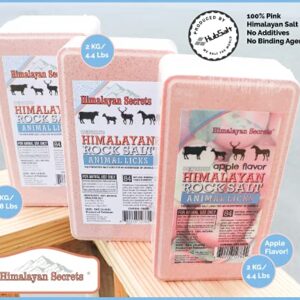 Himalayan Secrets 8.8LB (4KG) Compressed Pink Himalayan Salt Animal Lick Brick for Livestock and Wildlife - 100% Pure & Natural Feed Salt - 84 Natural Minerals and Trace Elements