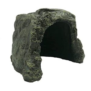 tfwadmx reptile rock hide cave, small aquarium habitat decor rock tortoise hideout for lizards, turtles, reptiles, amphibians, fish