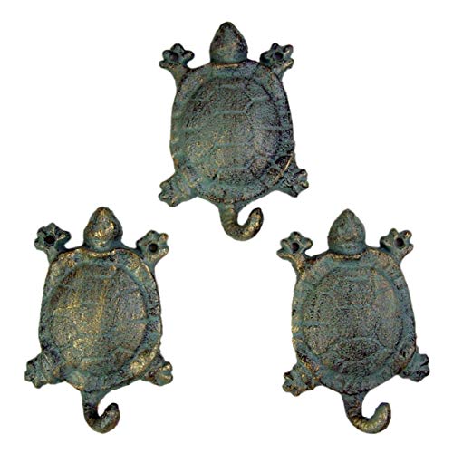 Wowser Cast Iron Turtle Wall Hook Set, Pack of 3, 5 1/4 Inch