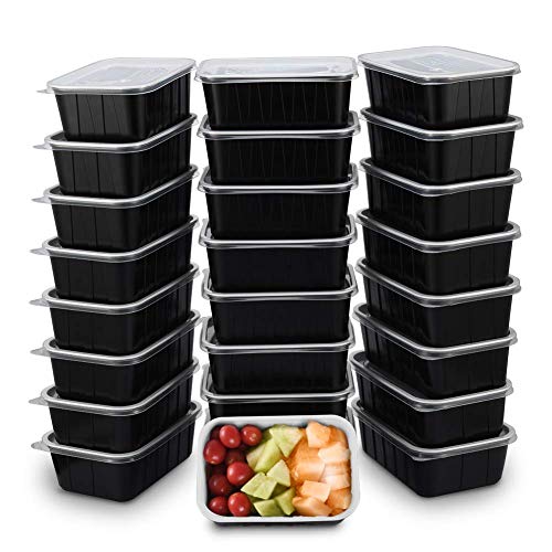 OTOR Bento box Meal Prep Containers with Clear Airtight Lids 30oz Lunch Boxes Deli Container take away food storage Two-color process Stackable Reusable BPA Free Dishwasher, Microwave, Freezer Safe 25 Sets