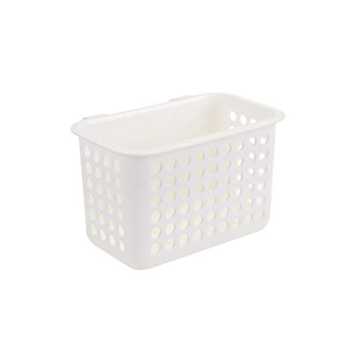 Desktop Hanging Bathroom Hollowed Out Multifunction Practical Laundry Storage Basket (White)