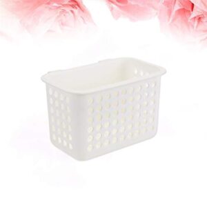 Desktop Hanging Bathroom Hollowed Out Multifunction Practical Laundry Storage Basket (White)