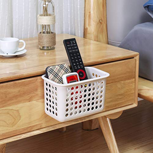 Desktop Hanging Bathroom Hollowed Out Multifunction Practical Laundry Storage Basket (White)