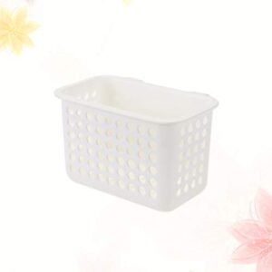 Desktop Hanging Bathroom Hollowed Out Multifunction Practical Laundry Storage Basket (White)