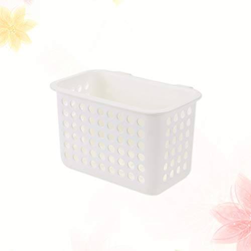 Desktop Hanging Bathroom Hollowed Out Multifunction Practical Laundry Storage Basket (White)