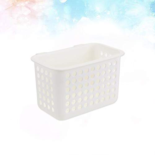 Desktop Hanging Bathroom Hollowed Out Multifunction Practical Laundry Storage Basket (White)