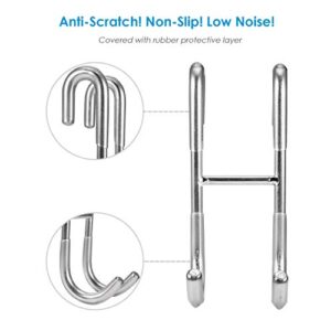 Simtive Shower Door Hooks (3-Pack), Over Door Hooks for Bathroom Frameless Glass Shower Door, Towel Hooks, Shower Squeegee Hooks, Silver