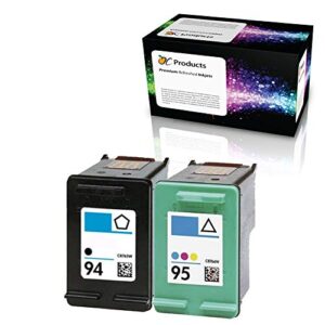 ocproducts refilled ink cartridge replacement for hp 94 hp 95 for officejet 150 100 h470 7410 7310 7210 deskjet 460 psc 1610 2355 (1 black 1 color)