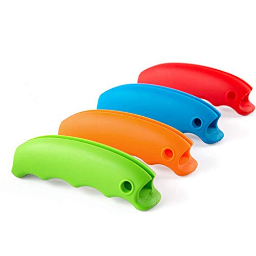 Axgo Portable Silicone Vegetable Picker, Shopping Grocery Basket Plastic Bag Key Grip Holder Handle Carrier Tool, 4 Color