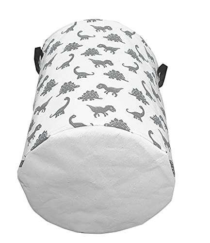 HUAYEE 19.6 Inches Large Laundry Basket Waterproof Round Cotton Linen Collapsible Storage bin with Handles for Hamper,Kids Room,Toy Storage(Dinosaur)