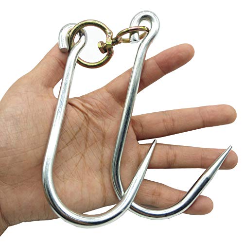 TIHOOD 3PCS Swiveling Meat Hook, Heavy Duty Stainless Steel Processing Butcher Hooks - Large Fish,Hunting,Carcass Hanging Hook