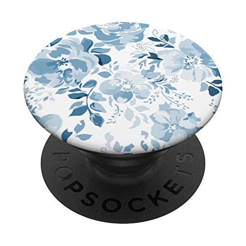 Light Blue Floral Flowers Country Vintage Antique PopSockets PopGrip: Swappable Grip for Phones & Tablets