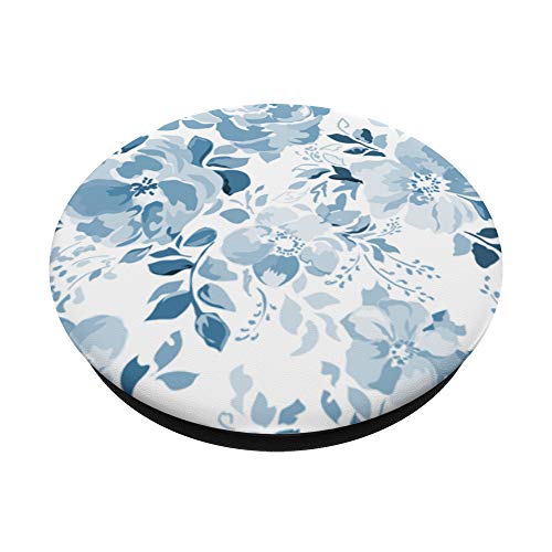 Light Blue Floral Flowers Country Vintage Antique PopSockets PopGrip: Swappable Grip for Phones & Tablets