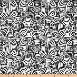 kaffe fassett collective for freespirit onion rings black, fabric by the yard