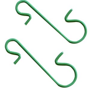 RuiLing 100pcs Metal S Hooks DIY Christmas Tree Decoration Pendants Ornaments Hanging Hooks Multi-Function S-Shaped Hook Hanger Green