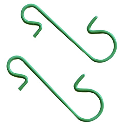 RuiLing 100pcs Metal S Hooks DIY Christmas Tree Decoration Pendants Ornaments Hanging Hooks Multi-Function S-Shaped Hook Hanger Green