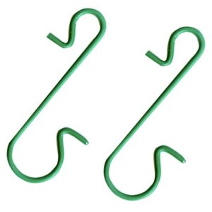 RuiLing 100pcs Metal S Hooks DIY Christmas Tree Decoration Pendants Ornaments Hanging Hooks Multi-Function S-Shaped Hook Hanger Green