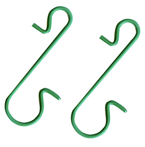 RuiLing 100pcs Metal S Hooks DIY Christmas Tree Decoration Pendants Ornaments Hanging Hooks Multi-Function S-Shaped Hook Hanger Green