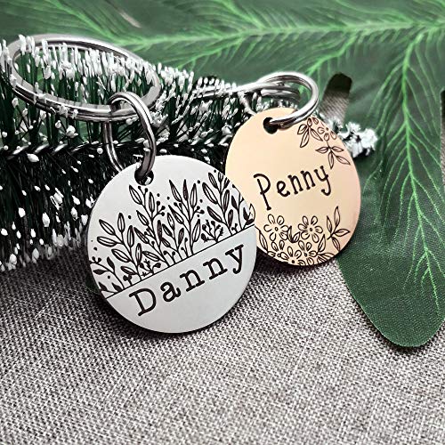 YiXiEr Cute Custom Pet ID Tags, Dog Tag and Cat Tag Personalized Engraved Double Sided - Round Stainless Steel