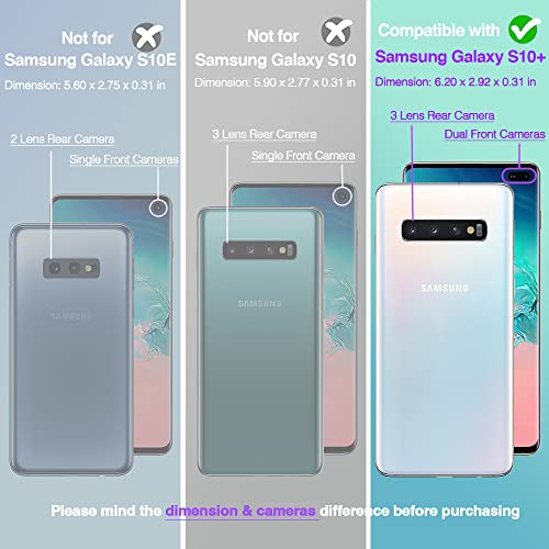 KIOMY Galaxy S10 Plus Case Ultra Crystal Clear Shockproof Bumper Protective for Samsung Galaxy S10 Plus S10+ Transparent Pure TPU Slim Fit Gel Flexible Cell Phone Back Cover Men Women