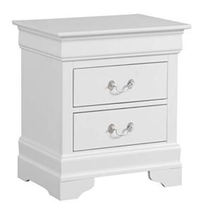 Glory Furniture Louis Phillipe , White Nightstand, 24" H X 22" W X 16" D