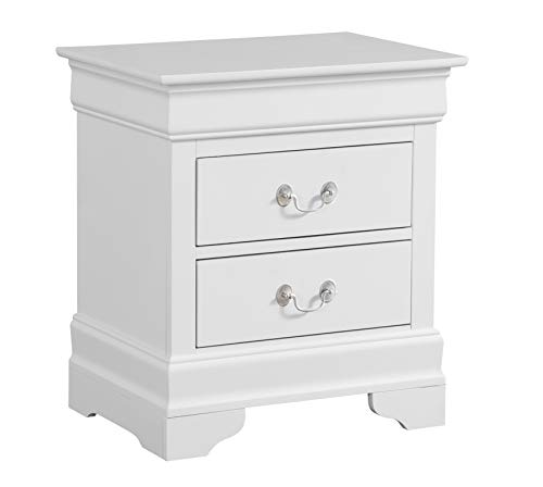 Glory Furniture Louis Phillipe , White Nightstand, 24" H X 22" W X 16" D