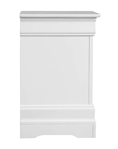 Glory Furniture Louis Phillipe , White Nightstand, 24" H X 22" W X 16" D