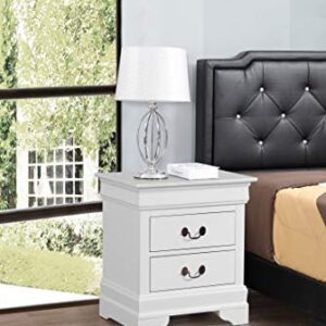 Glory Furniture Louis Phillipe , White Nightstand, 24" H X 22" W X 16" D