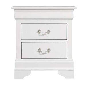 Glory Furniture Louis Phillipe , White Nightstand, 24" H X 22" W X 16" D