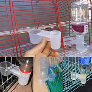 kathson 20 Pcs Bird Drinker Feeder Plastic Soda Pop Water Bottle Cup Ideal for Chicken Pigeons Birds Feeder Trough Animal Feeding Accessories