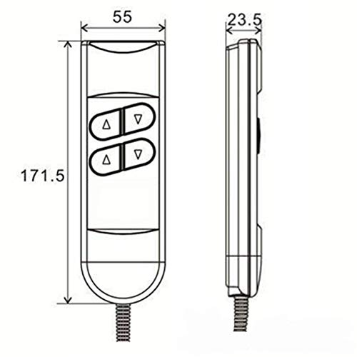 Sybboda Up and Down 4 Button 5pin Roll Line 180° Electric Sofa Remote Hand Control for Lift Chair or Power Recliner