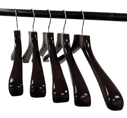 Pillowtex Walnut Finish Closet Clothes Hangers - Set of 10