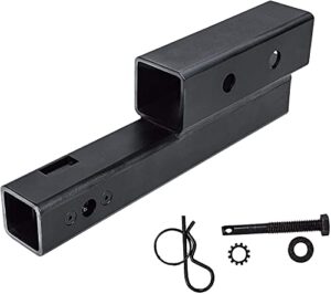 ride kac high-low hitch adapter, heavy duty with patented anti-wobble mechanism, drop or rise hitch height, 2" hitch