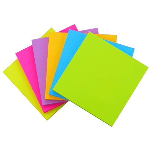 Early Buy Sticky Notes 6 Bright Color 6 Pads Self-Stick Notes 4 in x 4 in, 70 Sheets/Pad