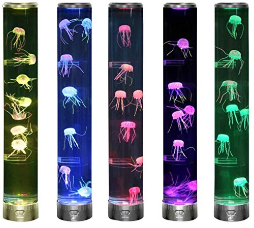 Lightahead LED Jellyfish Aqua Mood Lamp with 5 Color Changing Light Effects .The Ultimate Extra Large Sensory Synthetic Jelly Fish Tank Aquarium Mood Lamp. Ideal Gift (Extra Large)