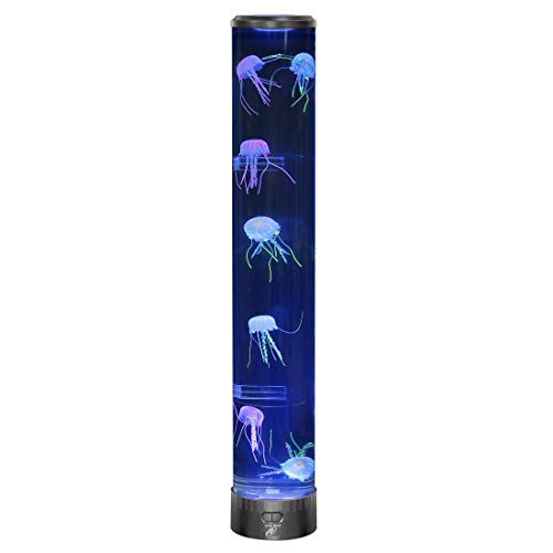 Lightahead LED Jellyfish Aqua Mood Lamp with 5 Color Changing Light Effects .The Ultimate Extra Large Sensory Synthetic Jelly Fish Tank Aquarium Mood Lamp. Ideal Gift (Extra Large)