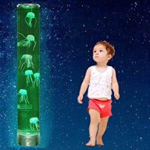 Lightahead LED Jellyfish Aqua Mood Lamp with 5 Color Changing Light Effects .The Ultimate Extra Large Sensory Synthetic Jelly Fish Tank Aquarium Mood Lamp. Ideal Gift (Extra Large)