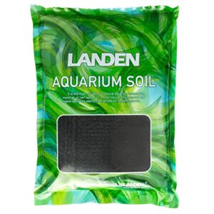 landen aqua soil substrate for natural planted aquarium, plant or shrimp stratum, clay gravel and stable porous substrate for freshwater aquarium, black color 10lbs