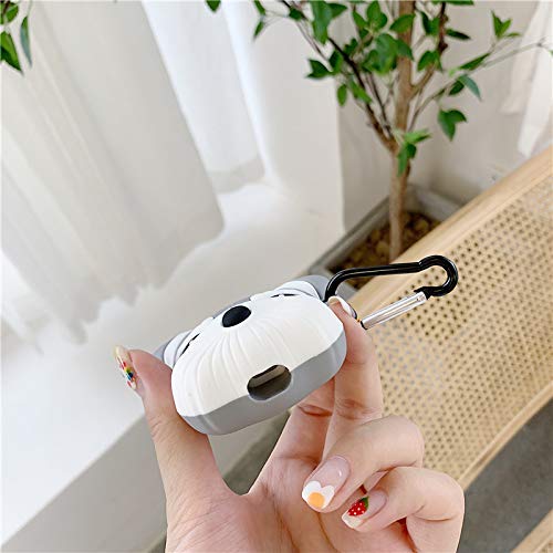 UR Sunshine AirPods Case, Newest Super Cute Sherry Schnauzer Dog Puppy AirPods Case, Ideal Gift Soft Silicone Earphone Protection Skin for AirPods1&2+Hook -Black