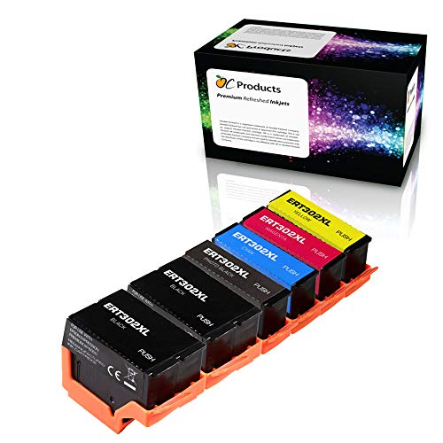 OCProducts Remanufactured Ink Cartridge Replacement 6 Pack for Epson 302 302XL for Expression Premium XP-6000 XP-6100