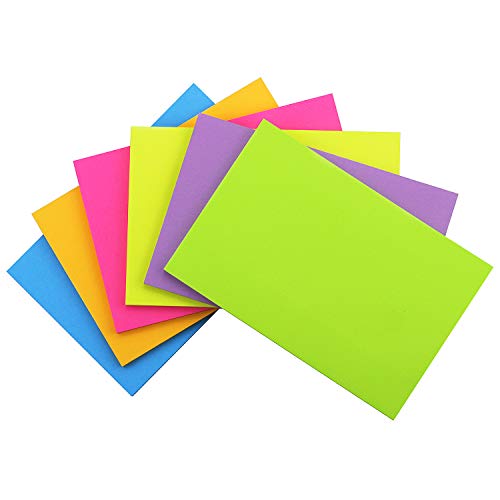 Early Buy Sticky Notes 6 Bright Color 6 Pads Self-Stick Notes 4 in x 6 in, 45 Sheets/Pad