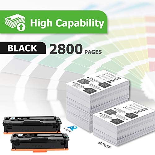 Aztech Compatible Toner Cartridge Replacement for HP 201X CF400X 201A CF400A High Yield for HP Color Pro MFP M277dw M252dw M277n M277c6 M252n M277n Printer Toner Cartridges Ink Black, 2-Pack