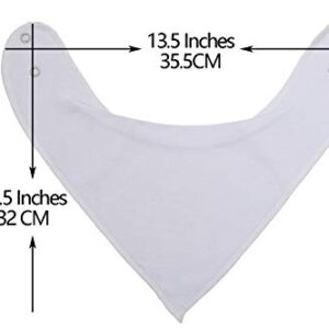 Maiwa Cotton White Bandana Drool Bibs for Baby Girl Boys for Drooling and Teething for 8 Pack