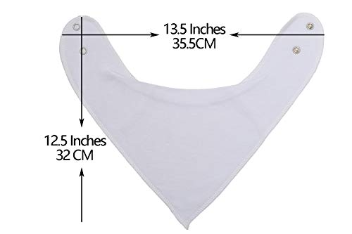 Maiwa Cotton White Bandana Drool Bibs for Baby Girl Boys for Drooling and Teething for 8 Pack