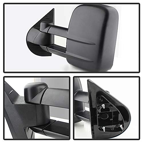 Acanii - Manual Non Heat Towing Telescoping Side Mirrors For Driver + Passenger 07-14 Suburban Silverado Avalanche Tahoe